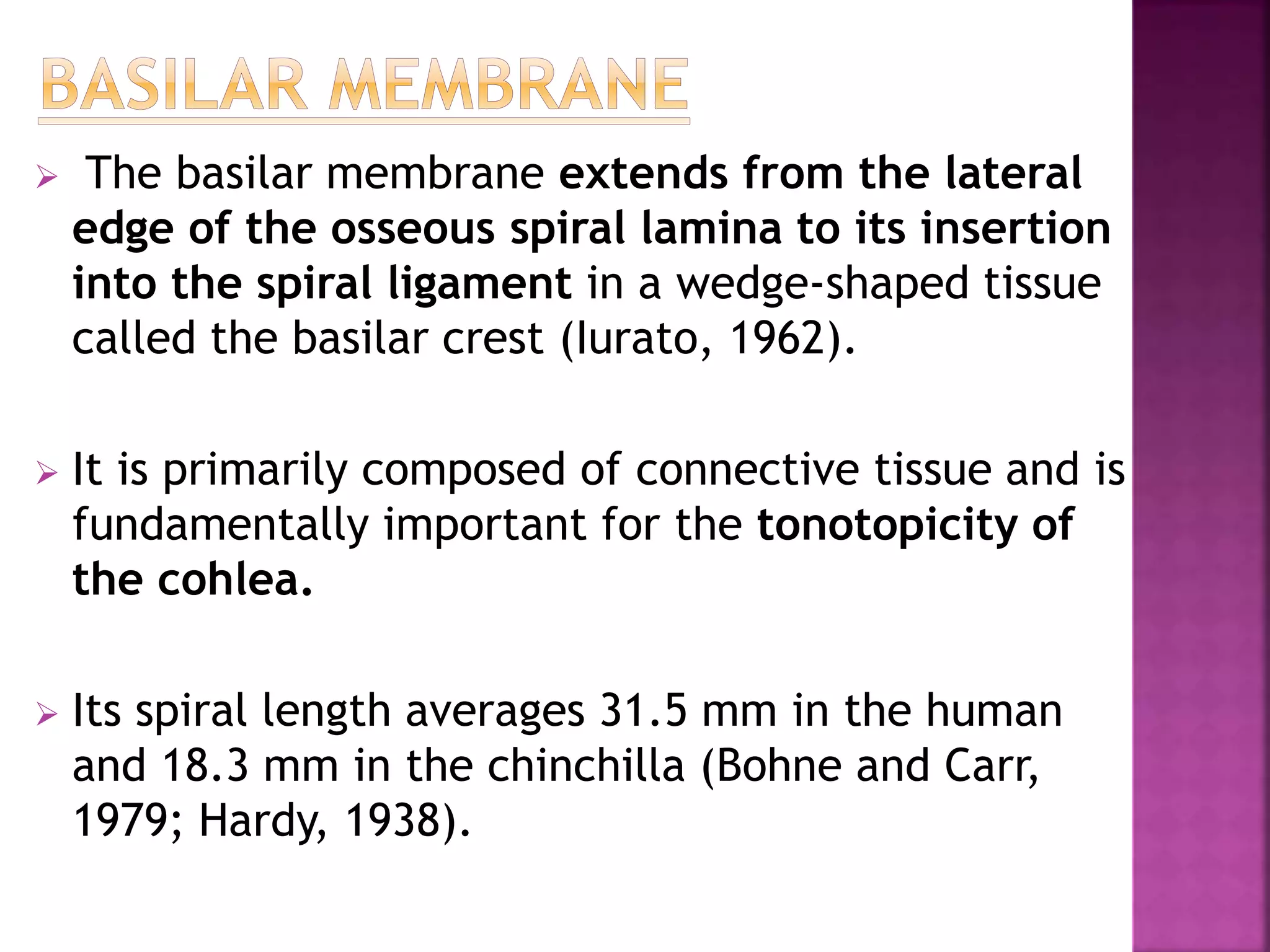 Micro anatomy of cochlea humans and animals | PPTX