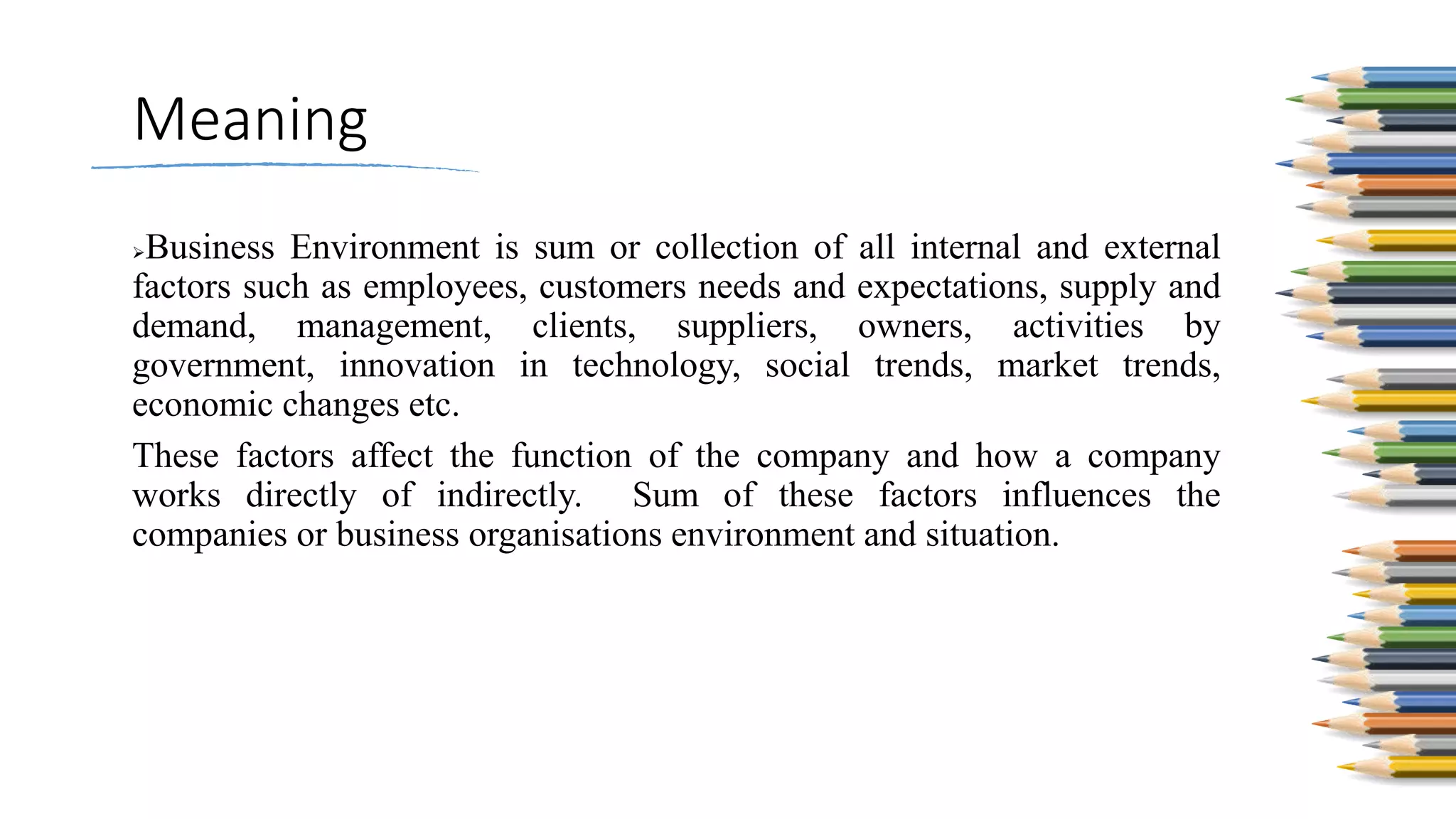 Micro and Macro Environment of Business | PPTX