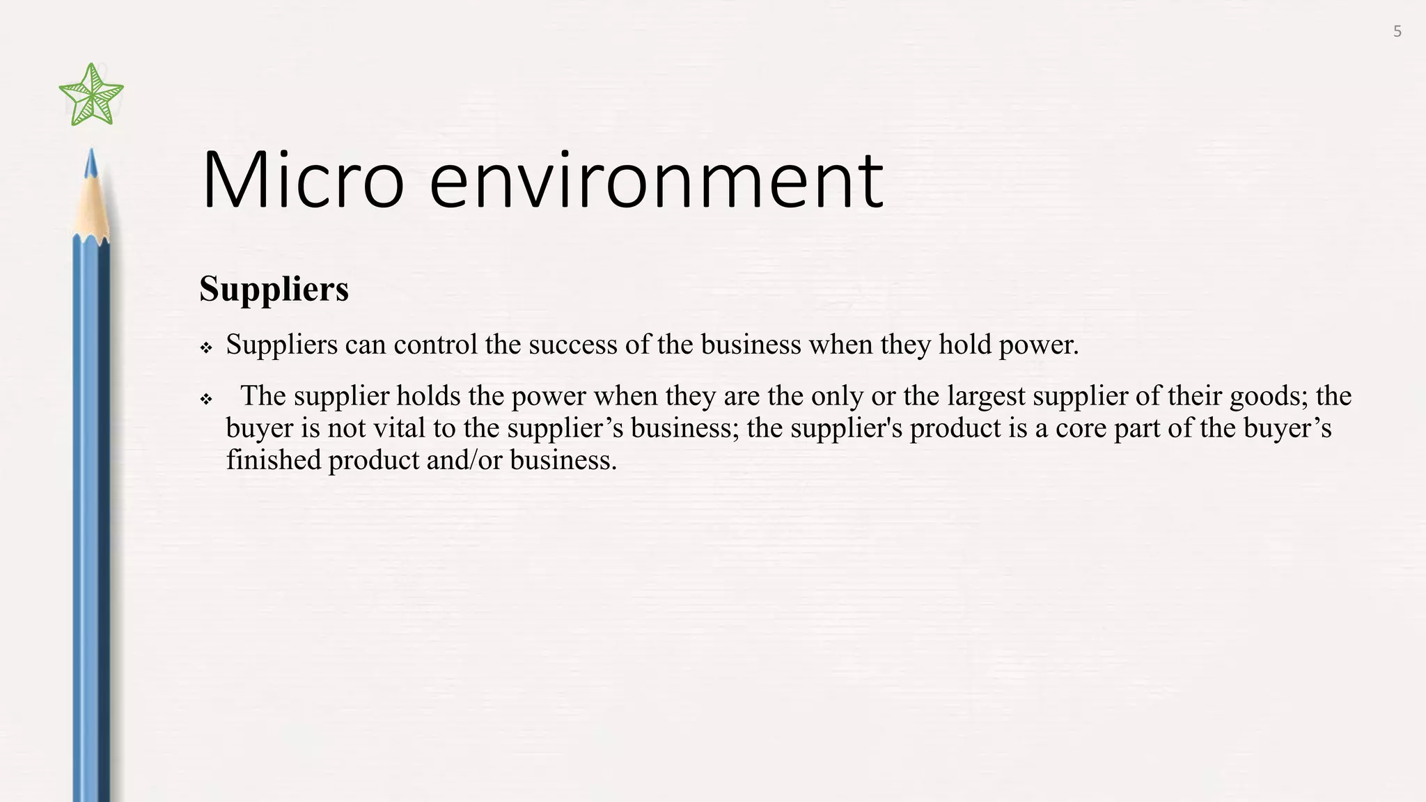 Micro and Macro Environment of Business | PPTX