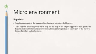 Micro and Macro Environment of Business | PPTX