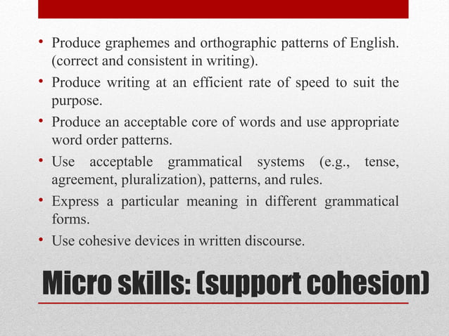 Micro and Macro Skills of Writing Found in The Writing Exercises of The ...