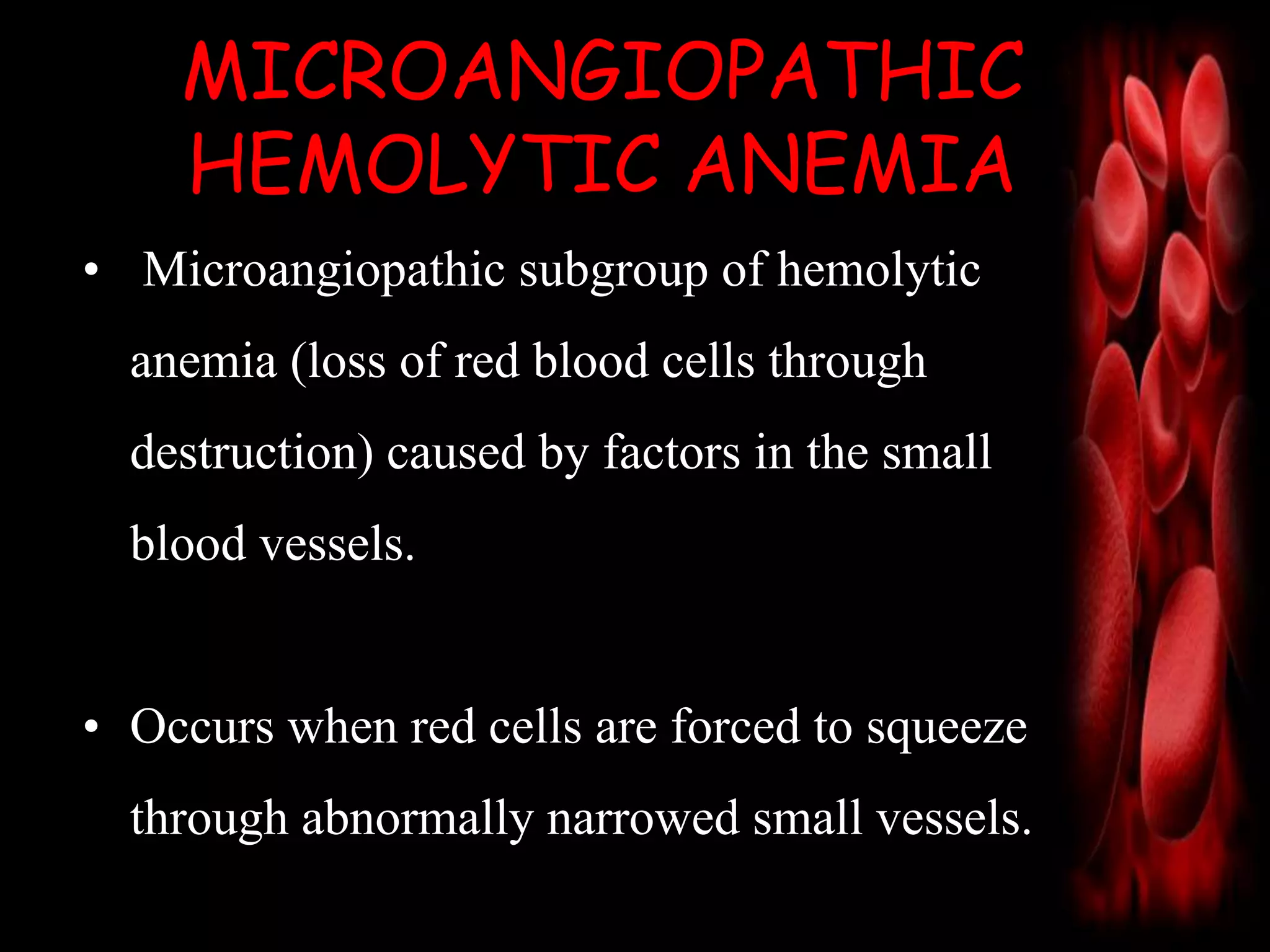 Microangiopathic hemolytic Anemia & Hemolytic Uremic Syndrome | PPTX