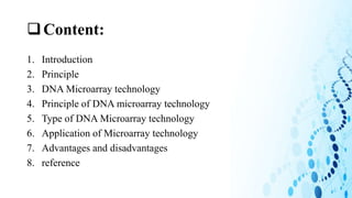 DNA MICROARRAY TECHNOLOGY FOR PRINCIPLE OF DRUG DISCOVERY | PPTX