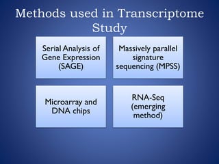 Microarray and dna chips for transcriptome study | PPTX