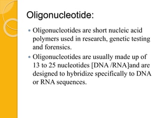 Microarray of long oligonucleotide | PPTX