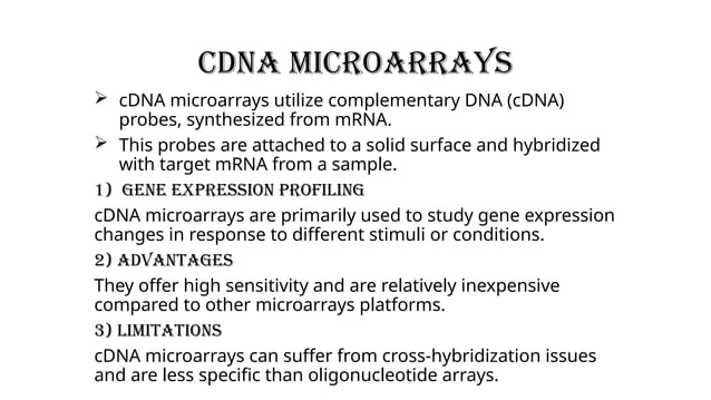 MICROARRAYS - Bioinformatics and Genetic Engineering | PPTX ...
