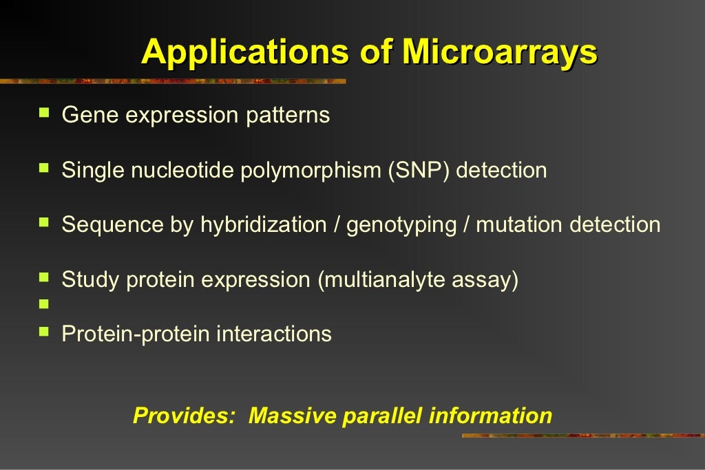 Microarrays;application
