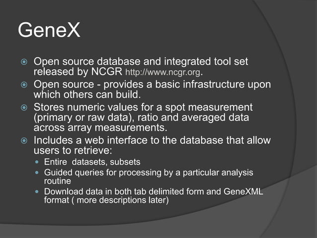 Microarrays Databasespptx Databases Computer Software And Applications