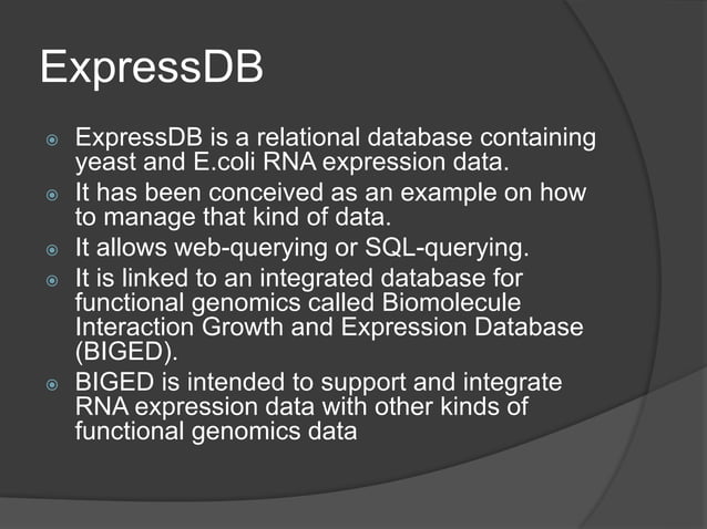 Microarrays Databasespptx Databases Computer Software And Applications
