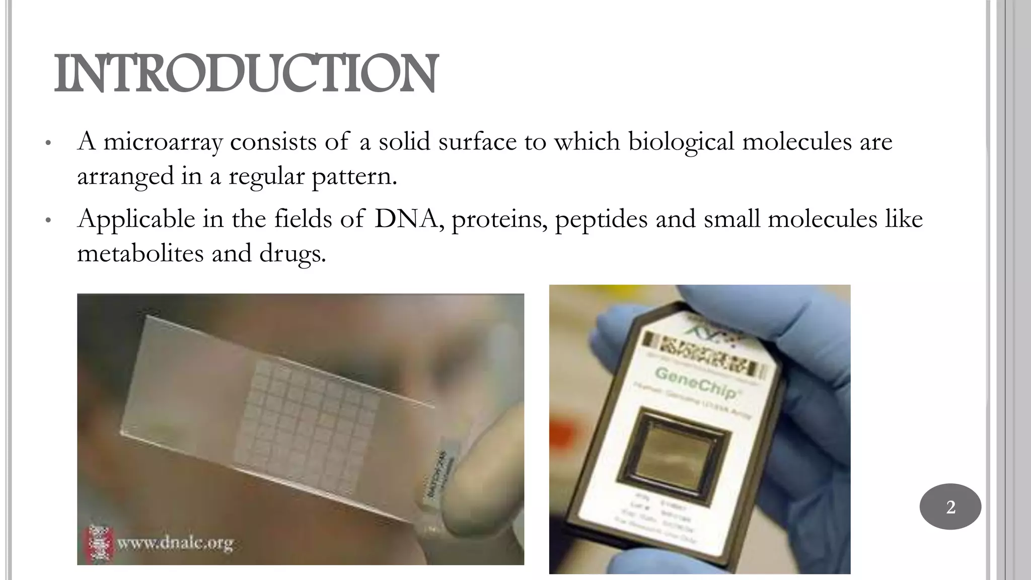 Microarray technology and applications | PPTX