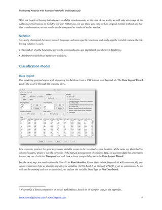 Microarray Analysis with BayesiaLab | PDF