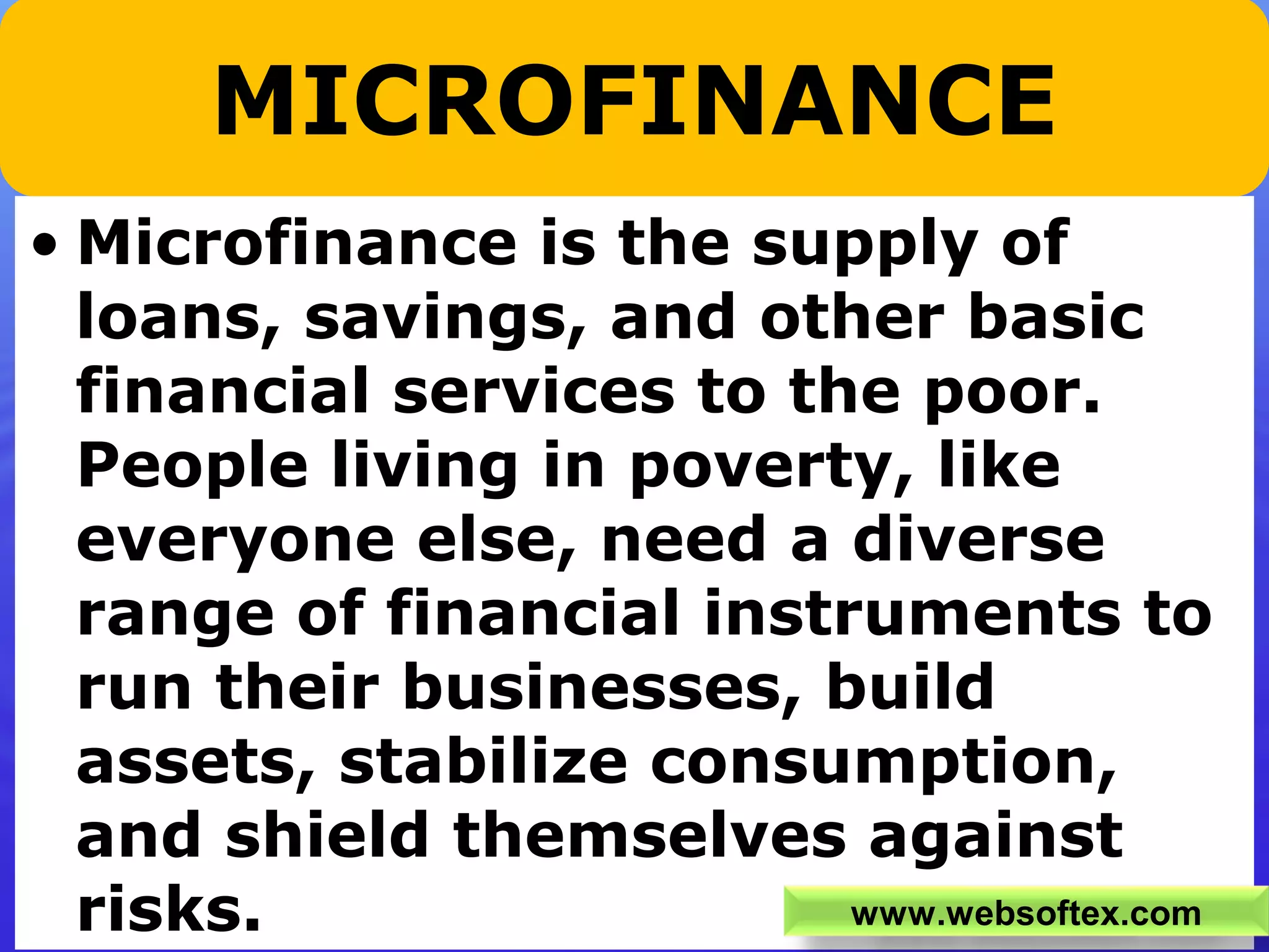 Micro banking, simple enterprise, make profit with microfinance | PPT