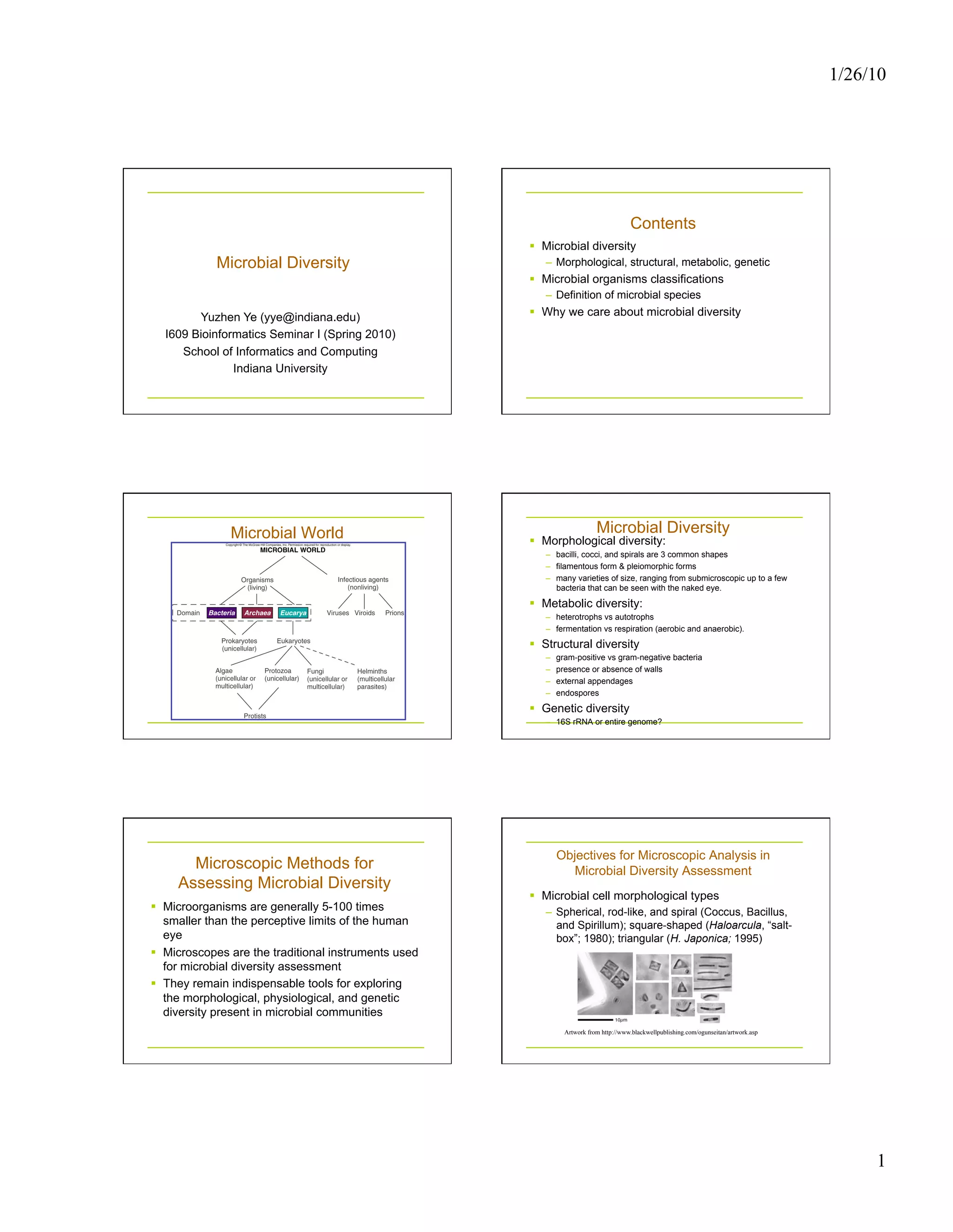 Microbe diversity-handout | PDF