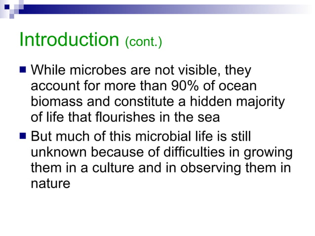 Microbes In Aquatic Marine Ecosystem | PPT