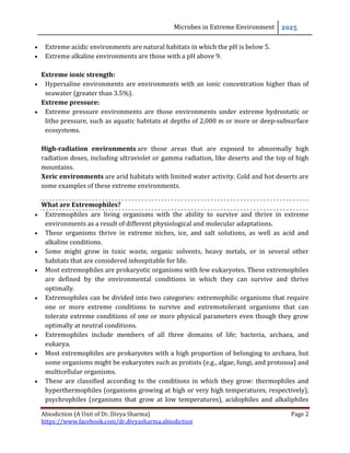 Microbes in Extreme Environment: Temperature (Psychrophile, Thermophile ...