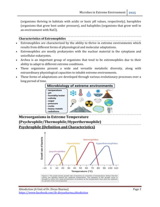 Microbes in Extreme Environment: Temperature (Psychrophile, Thermophile ...