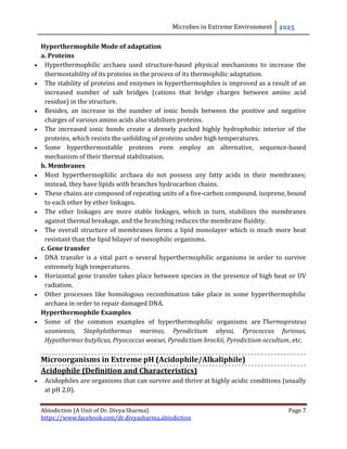 Microbes in Extreme Environment: Temperature (Psychrophile, Thermophile ...