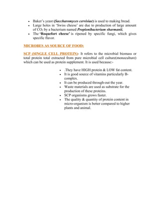 Notes for Microbes in Human Welfare - 12th Biology | DOC