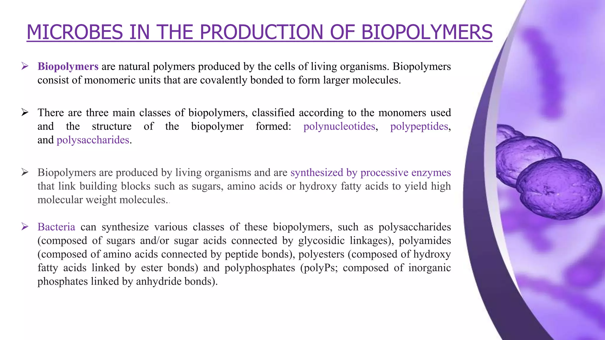 Microbes in production of enzymes, antibiotics and biopolymer | PPTX