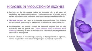 Microbes in production of enzymes, antibiotics and biopolymer | PPTX