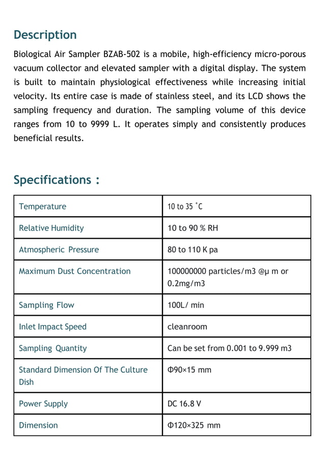 Microbial Air Sampler | PDF