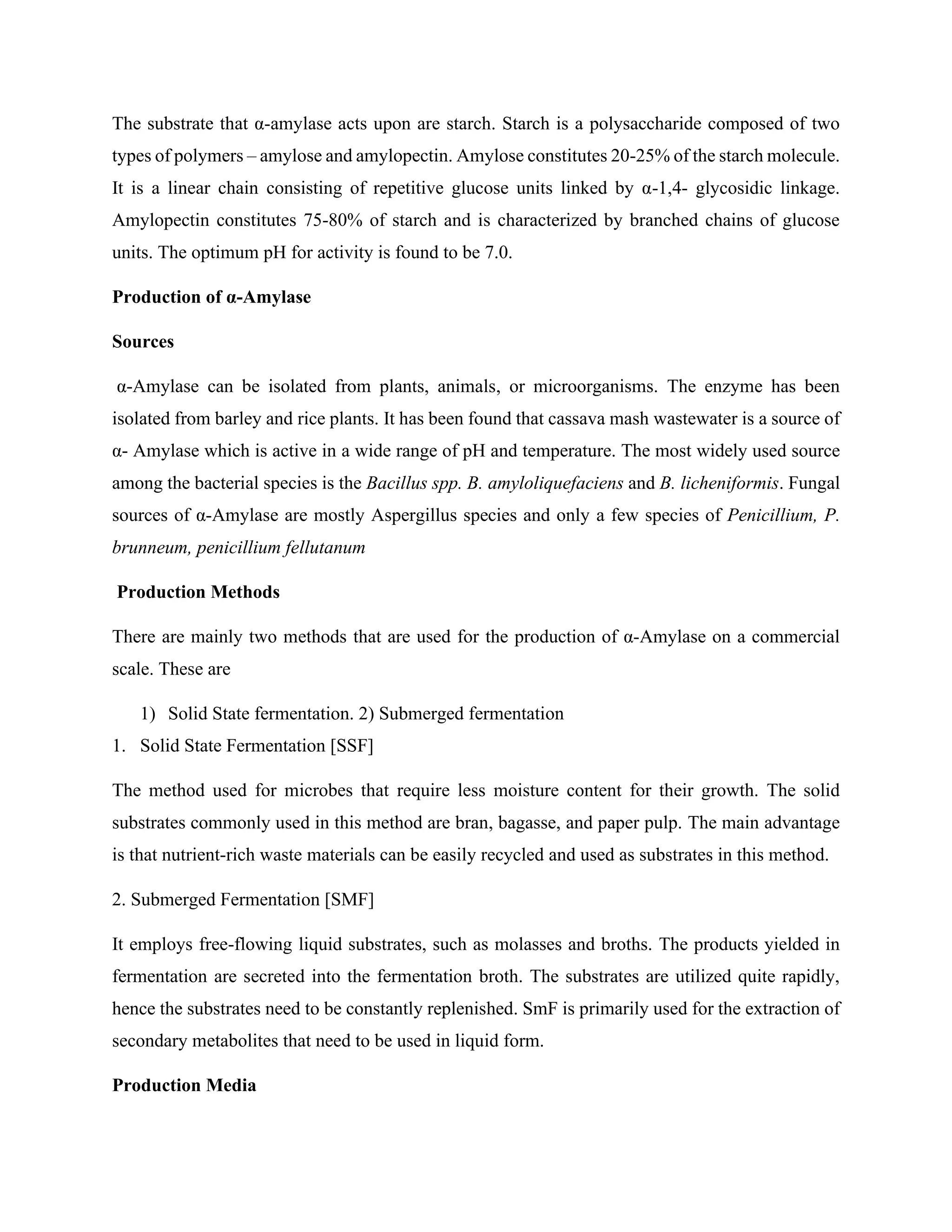 Microbial Alpha-amylase production (Basics).pdf | Chemistry | Science