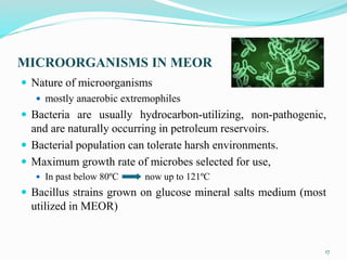 Microbial Enhance Oil Recovery | PPTX
