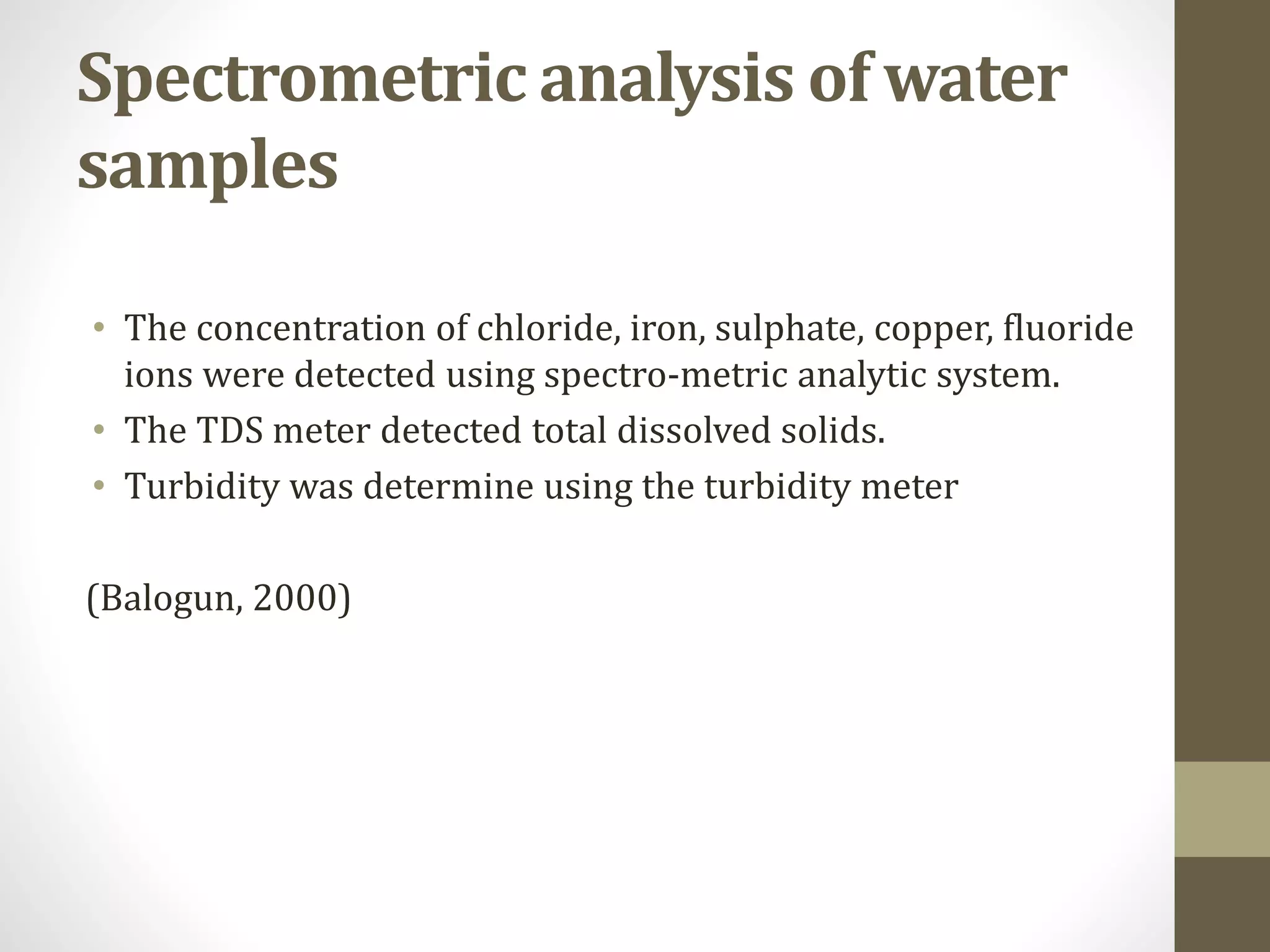 Microbial and chemical analysis of potable water | PPTX