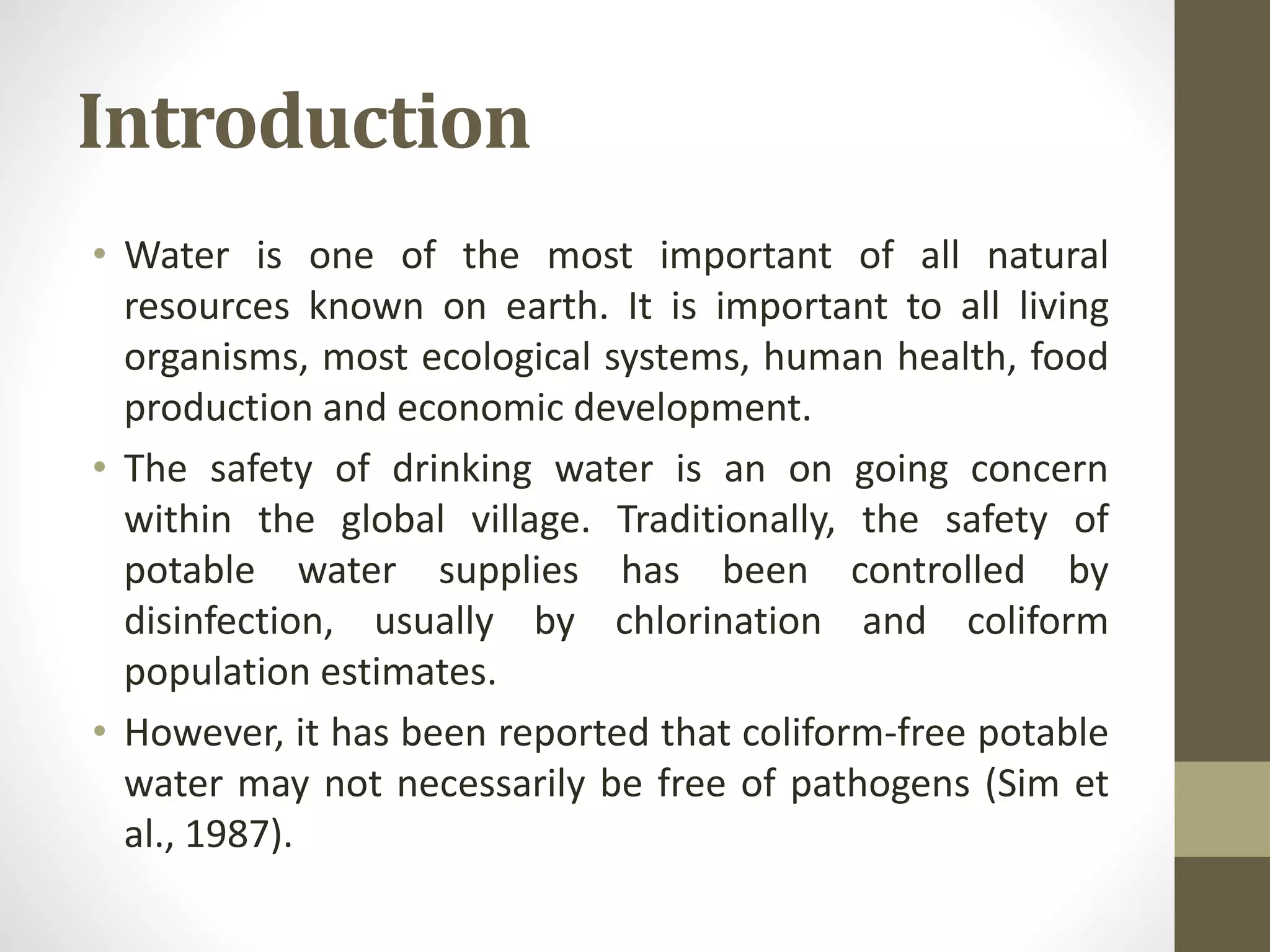 Microbial and chemical analysis of potable water | PPTX