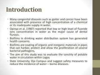 Microbial and chemical analysis of potable water | PPTX