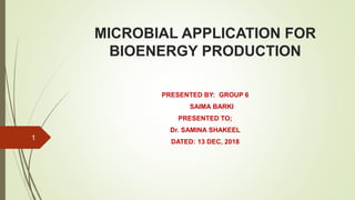 Microbial application for biofuel production | PPTX