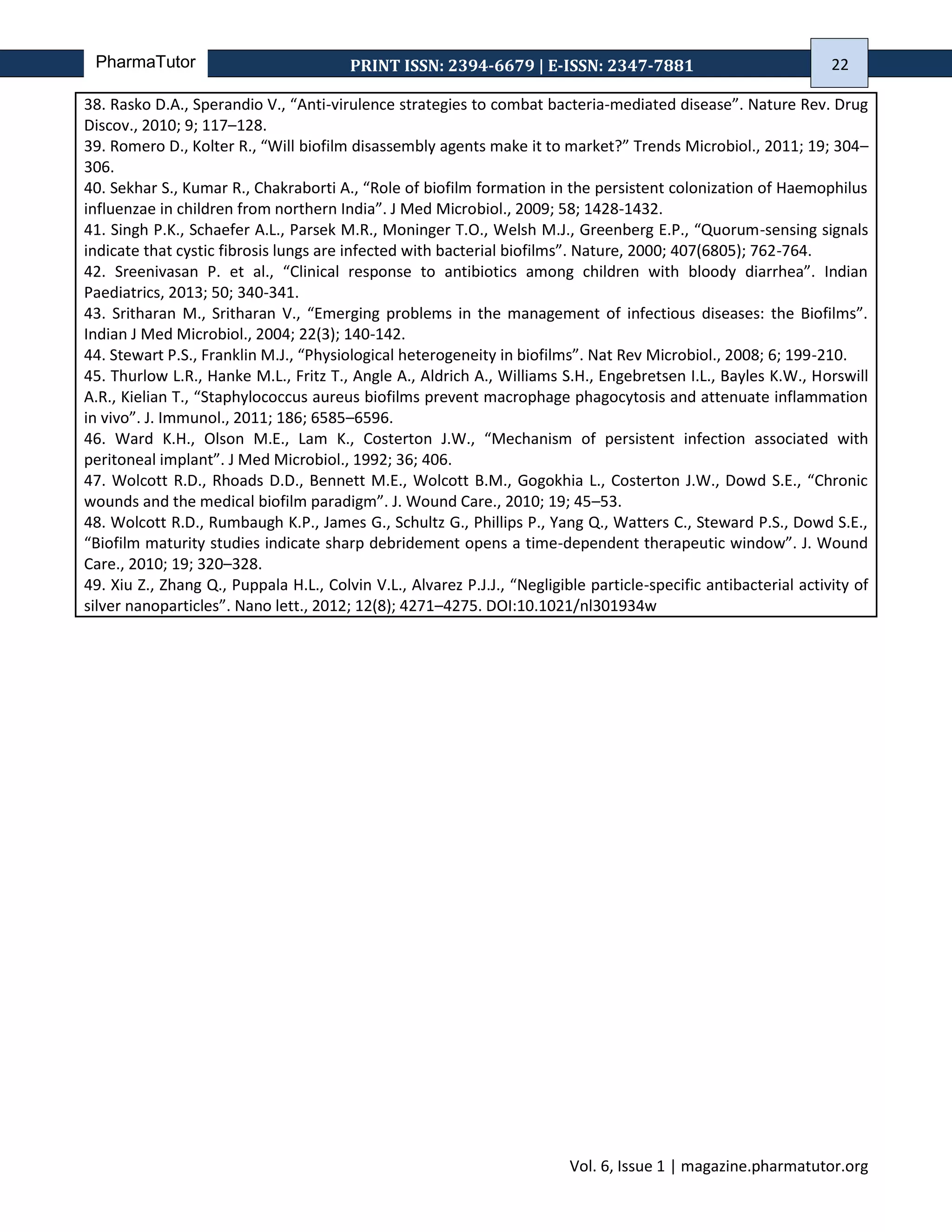 Microbial biofilms pathogenicity and treatment strategies | PDF