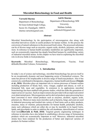 Microbial Biotechnology in Food and Health | PDF