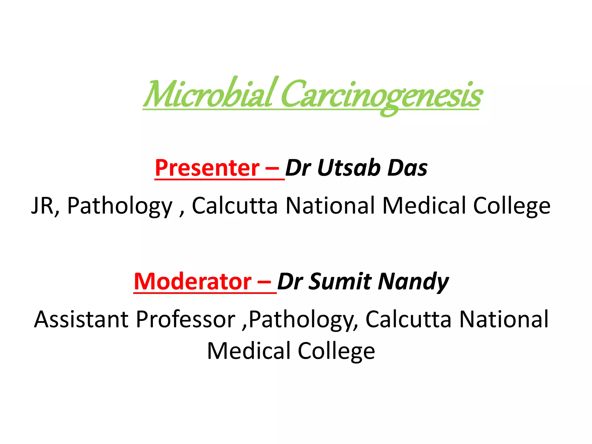 Microbial carcinogenesis - Molecular Mechanism of Cancer | PPTX