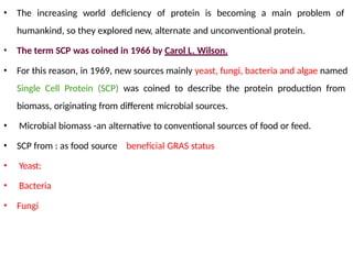 Microbial Cell Product: Single Cell Protein | PPTX