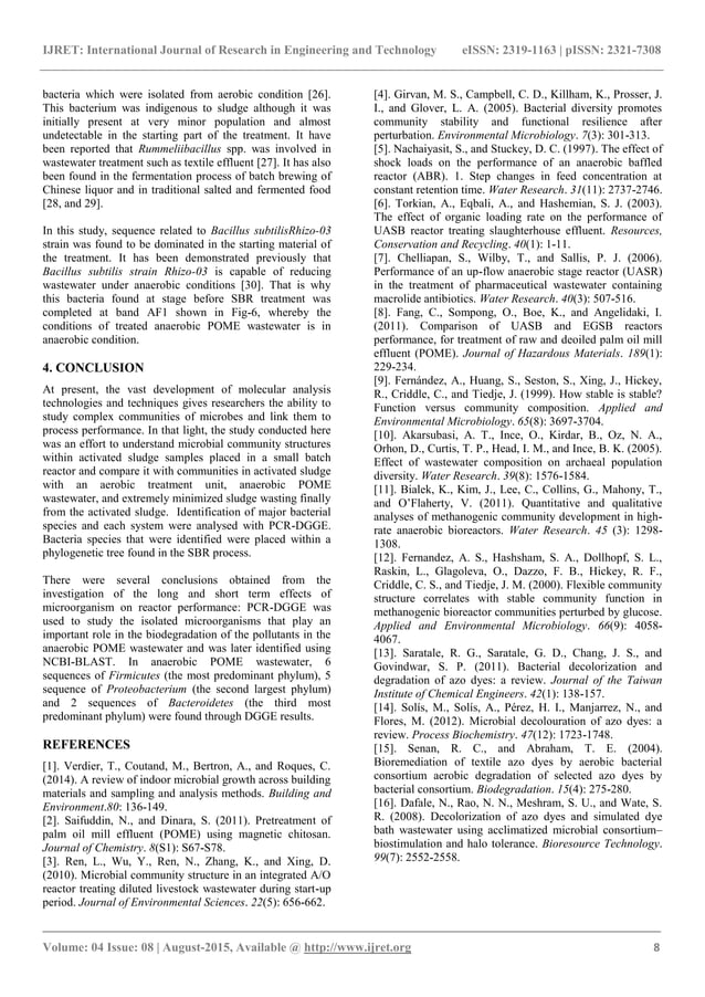 Microbial community analysis in anaerobic palm oil mill effluent (pome ...