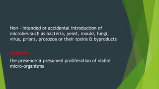 MICROBIAL CONTAMINATION DETECTION METHODS & PERMISSIBLE LIMITS | PDF