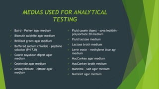 MICROBIAL CONTAMINATION DETECTION METHODS & PERMISSIBLE LIMITS | PDF