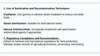 microbial contamination in herbs......... | PPTX