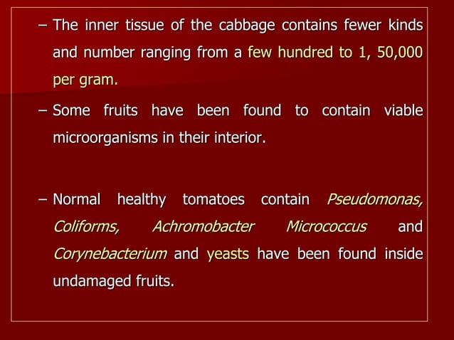 Microbial contamination of foods | PPT | Gardening | Home & Garden