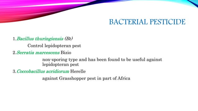 Microbial control - insect- pest control | PPTX