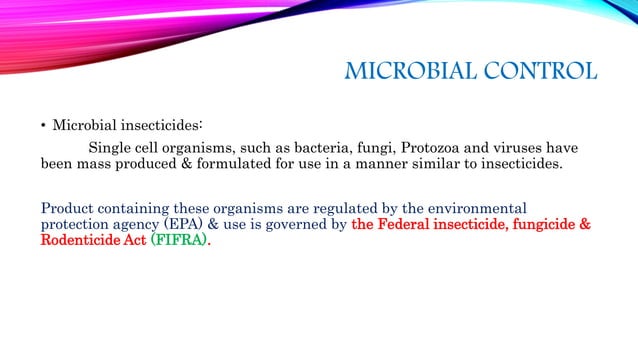 Microbial control - insect- pest control | PPTX
