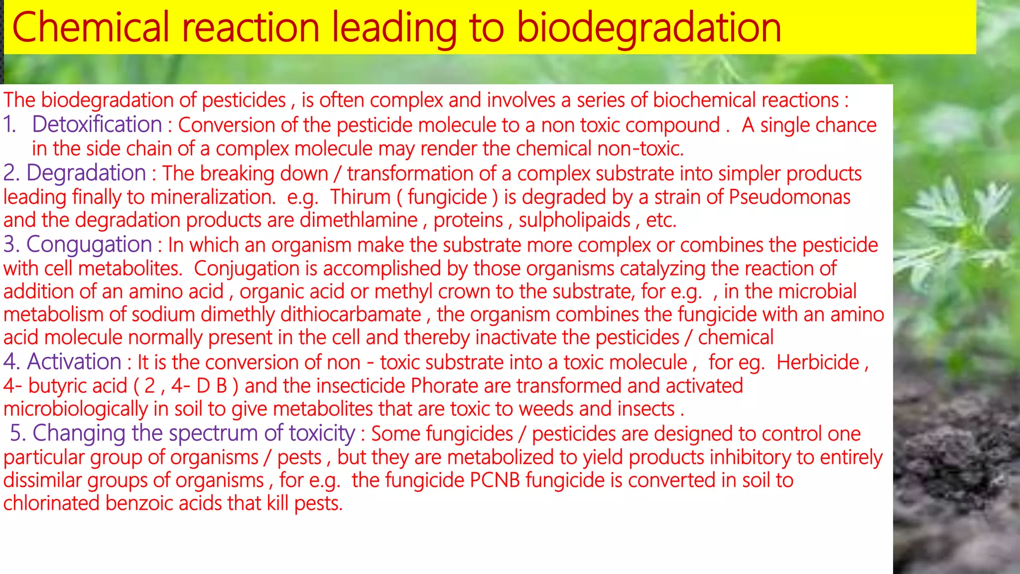 Microbial degradation of pesticides | PPTX