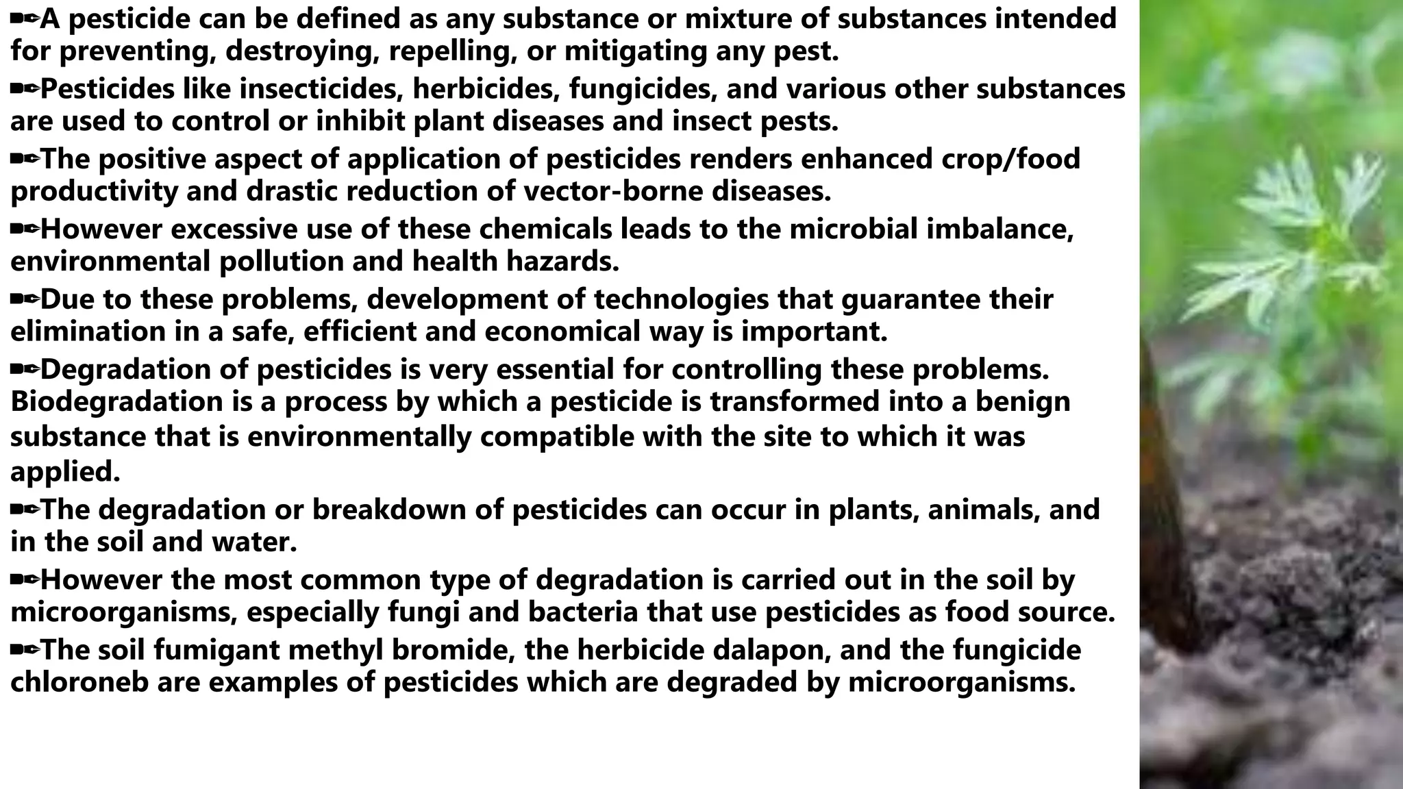 Microbial degradation of pesticides | PPTX