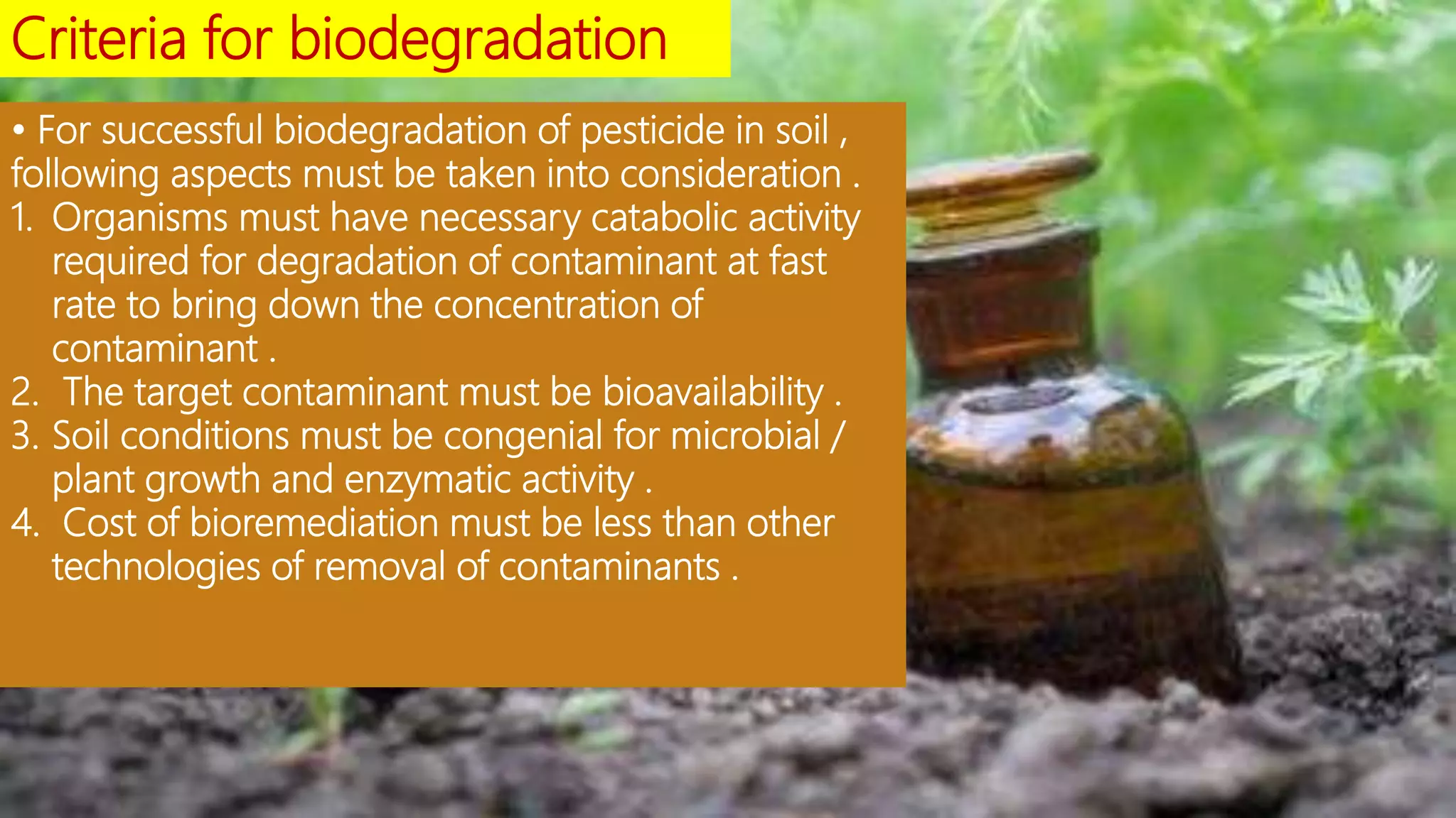 Microbial degradation of pesticides | PPTX