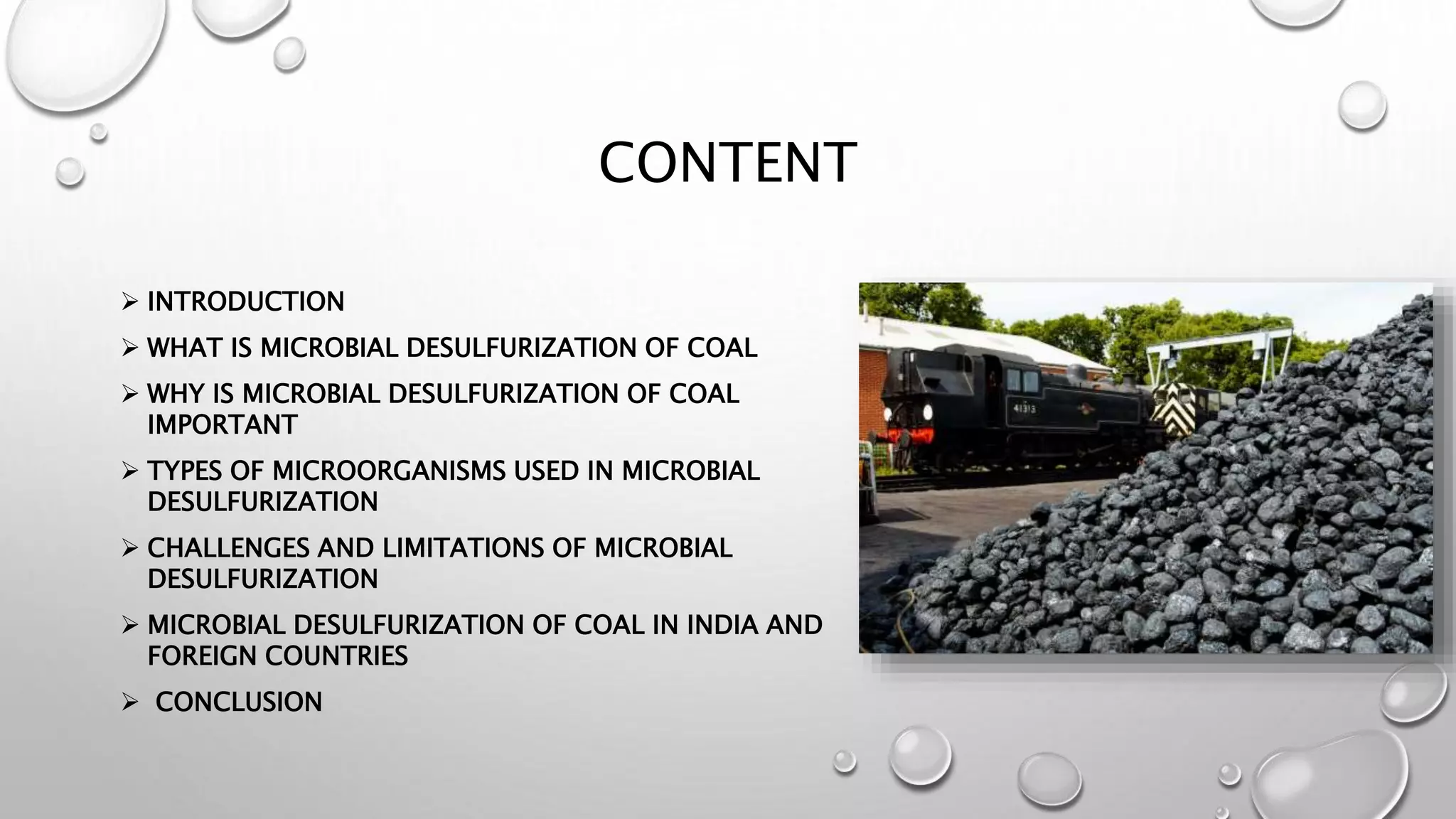 Microbial Desulfurization of Coal ppt .pptx