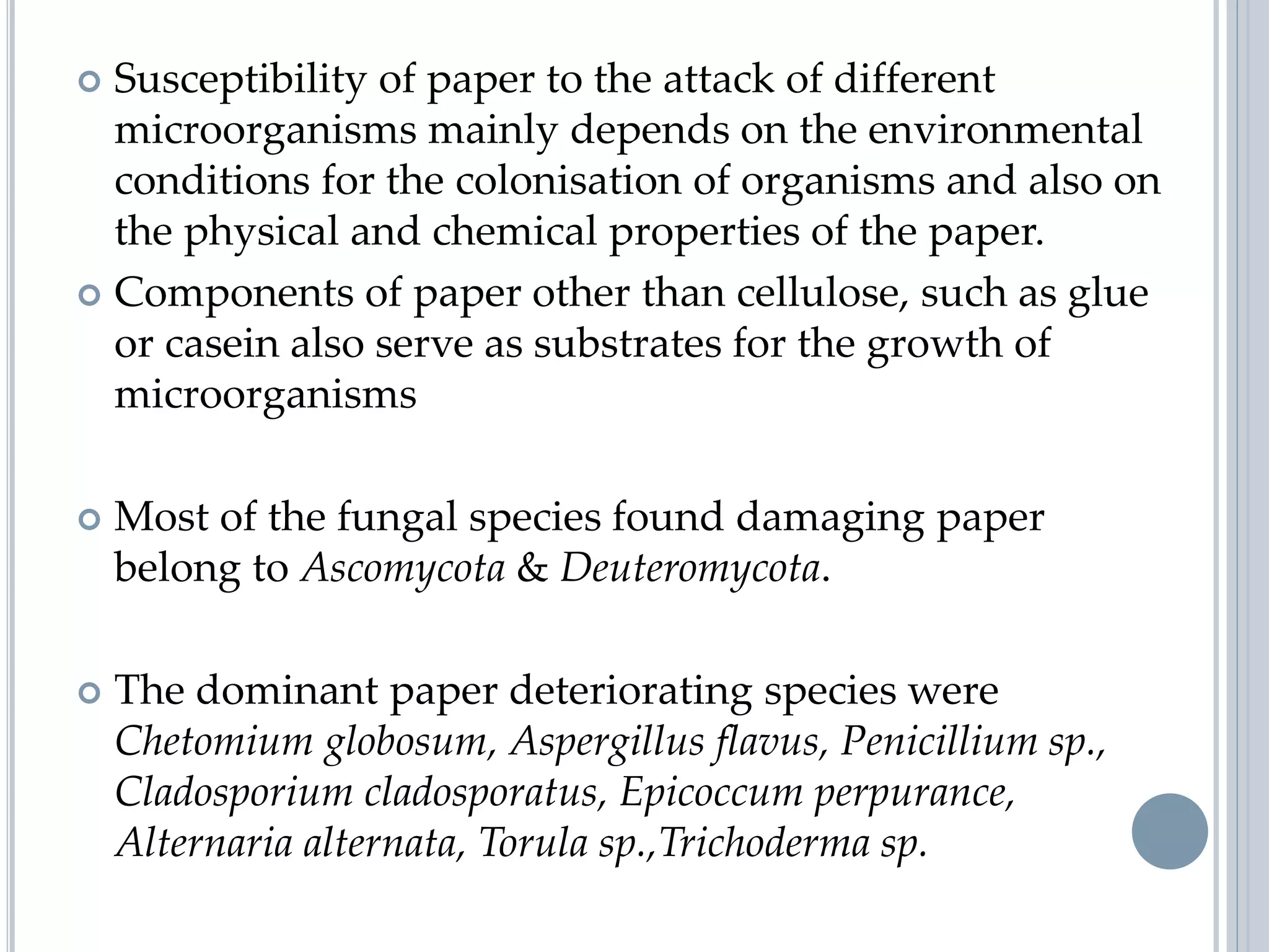 Microbial deterioration of textiles and paper | PPTX