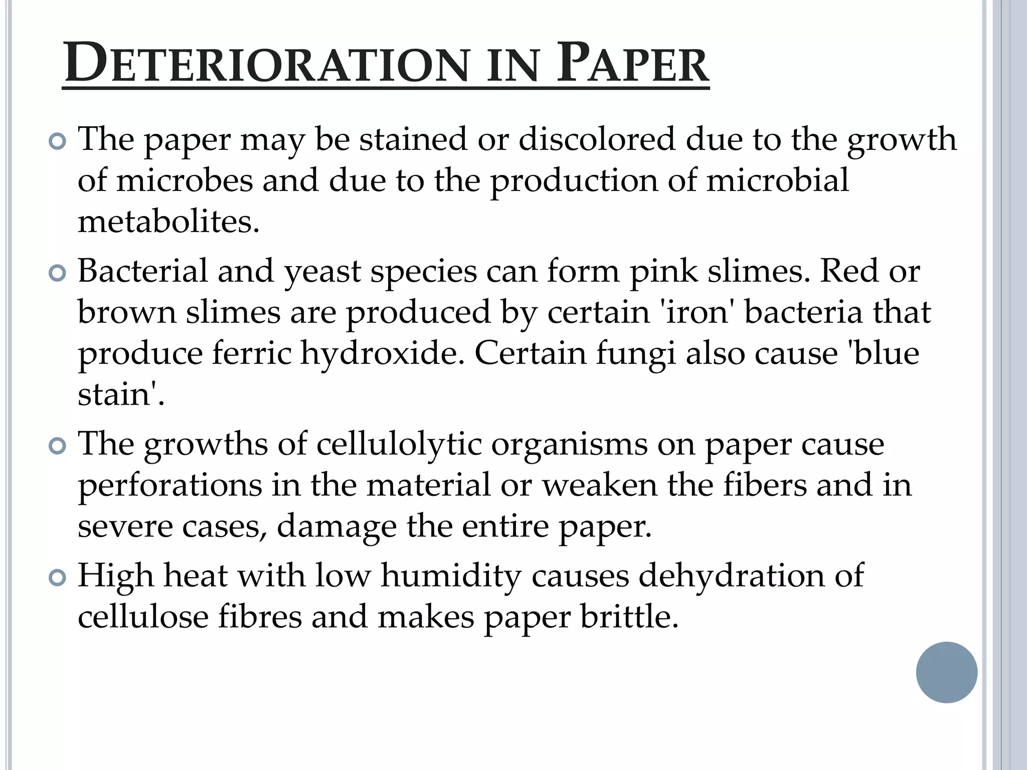 Microbial deterioration of textiles and paper | PPTX