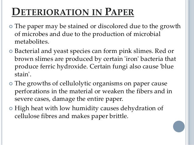 Microbial deterioration of textiles and paper