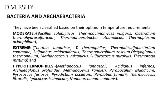 Microbial diversity in extreme environments | PPTX
